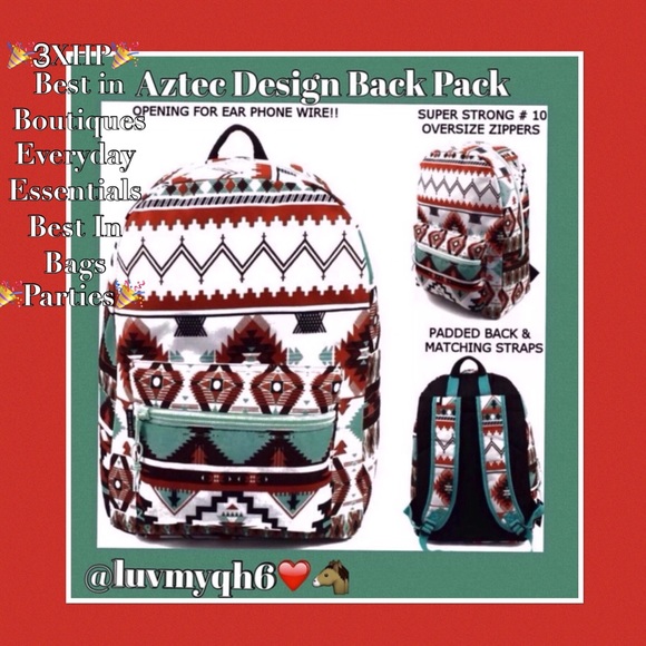 Bags | Aztec Print Backpack3x Hp | Poshmark